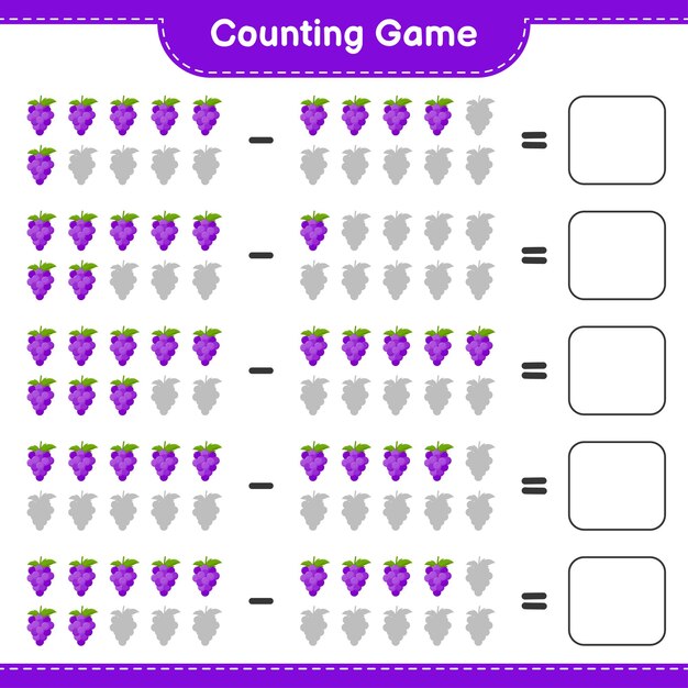 Colorful Grape Counting Game for Children | Jiffy Designs