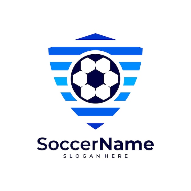Vibrant Striped Soccer Ball Shield Logo Design | Jiffy Designs