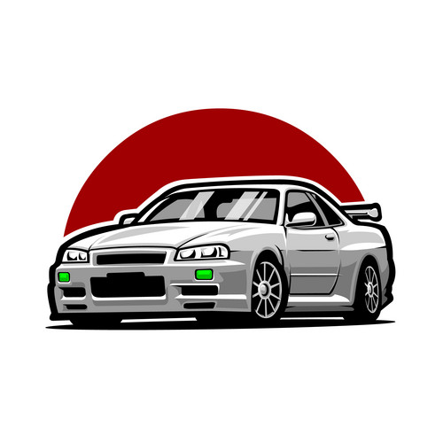 Japanese Jdm Sport Car Vector Illustration Isolated. Best For ...