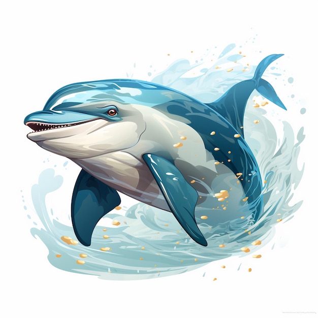Playful Shark Gliding Through Shimmering Waves | Jiffy Designs
