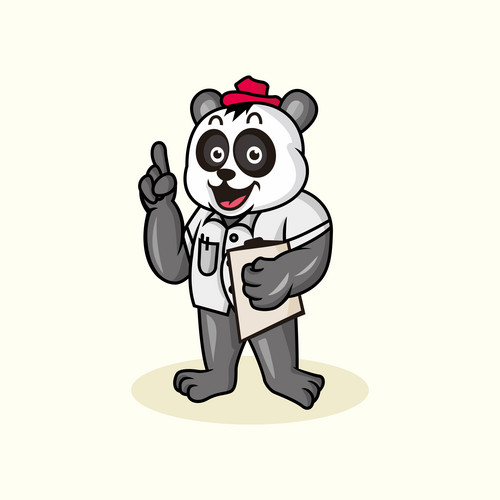 Professor Panda Funny Mascot Character Vector | Jiffy Designs