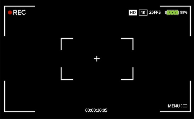 Minimalist Camera Viewfinder with Recording Indicators and Timer ...