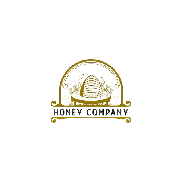 Elegant Honey Beehive Logo with Floral Accents | Jiffy Designs