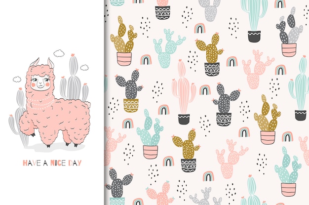 Delightful Cactus and Llama Illustrated Collection | Jiffy Designs