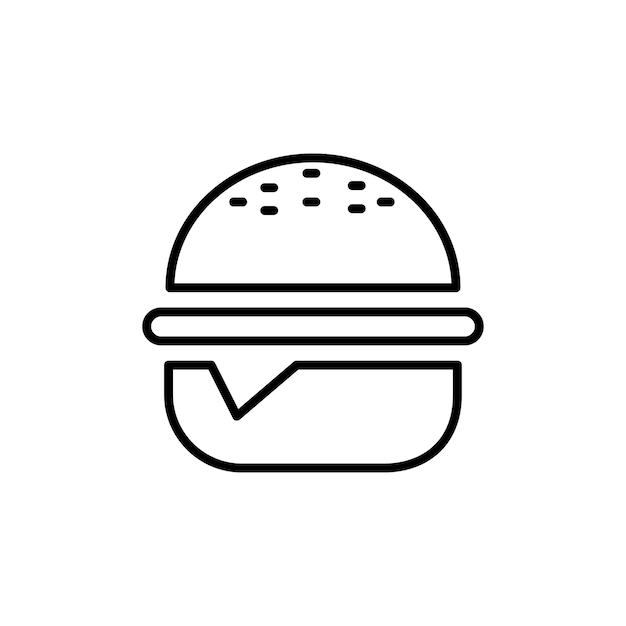 Minimalist Burger Icon with Sleek Design | Jiffy Designs