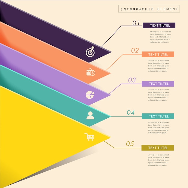 Vibrant Infographic Layout with Colorful Angled Sections and Icons ...