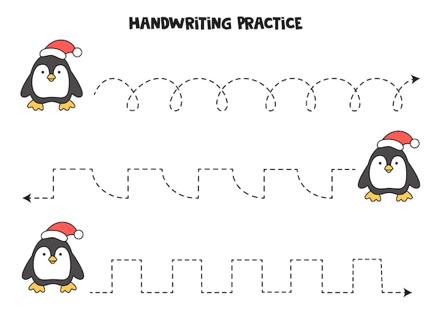 Adorable Penguin Handwriting Practice Worksheets | Jiffy Designs
