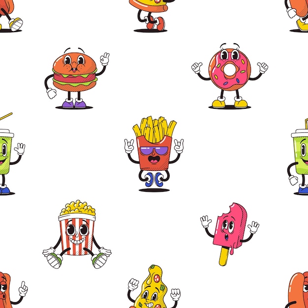 Vibrant Collection of Playful Food-Themed Cartoon Characters | Jiffy ...