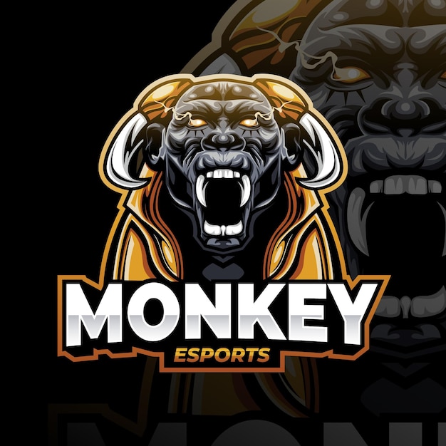Fierce Monkey Mascot Emblem for Esports Gaming Team | Jiffy Designs