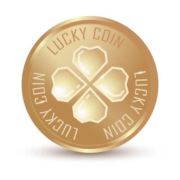 Striking Golden Lucky Coin with Clover Design | Jiffy Designs