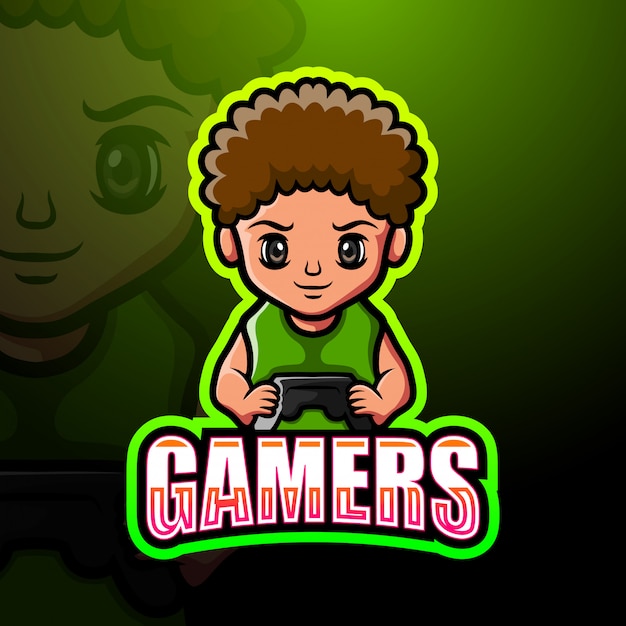 Cheerful Gamer Boy with Curly Hair in Green Shirt | Jiffy Designs