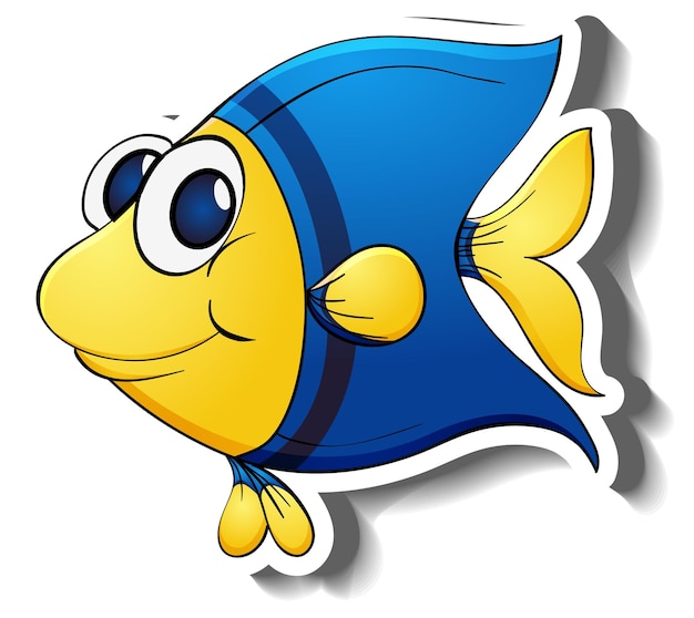 Cheerful Cartoon Fish with Vibrant Blue and Yellow Hues | Jiffy Designs