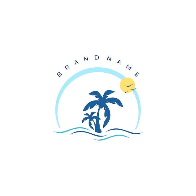 Vibrant Tropical Silhouette: Brandname Logo Design | Jiffy Designs