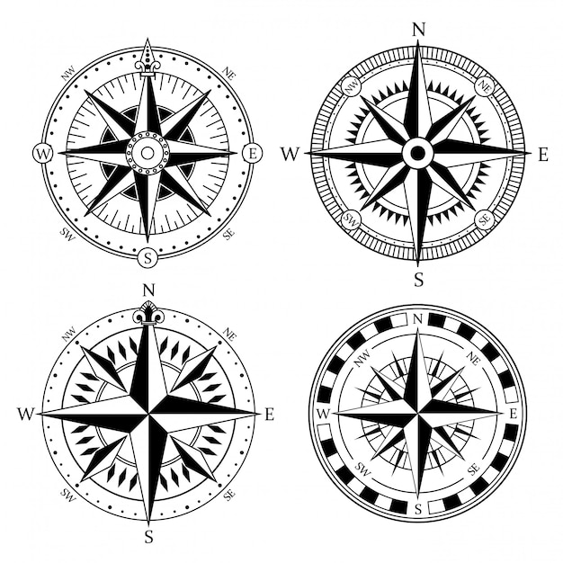 Diverse Compass Rose Collection Showcasing Detailed Nautical Designs ...