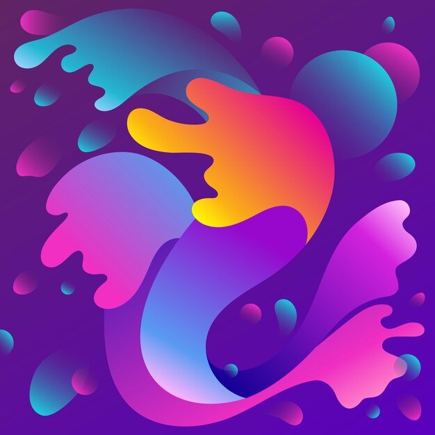 Vibrant Abstract Liquid Splash Design with Colorful Blobs | Jiffy Designs