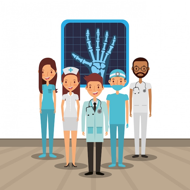 Medical Team with X-Ray Scan Illustration | Jiffy Designs