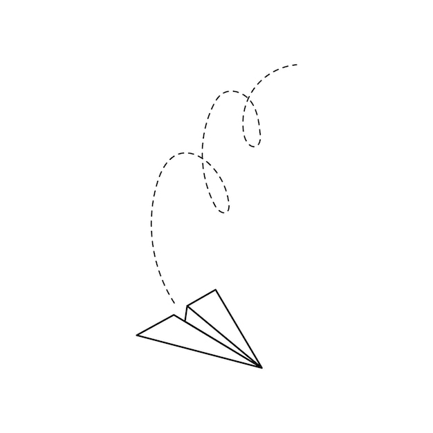 Minimalist Paper Airplane Silhouette with Dotted Trajectory | Jiffy Designs