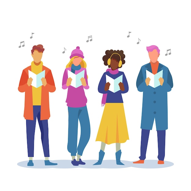 Diverse group of people singing together in harmony | Jiffy Designs