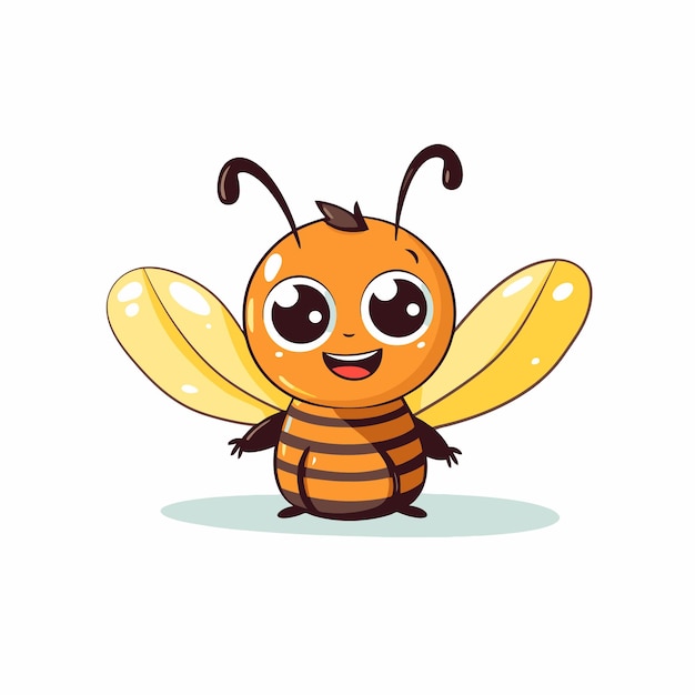 Adorable Cartoon Bee with Big Eyes and Smiling Face | Jiffy Designs