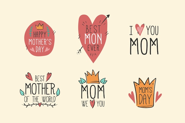 Heartfelt Mother's Day Emblem Collection with Vibrant Designs | Jiffy ...
