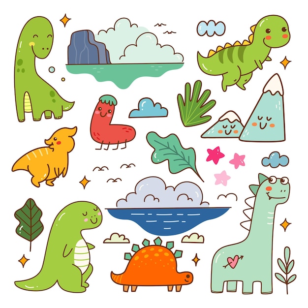 Vibrant Dinosaur Collection: Playful Prehistoric Pals for All Occasions ...