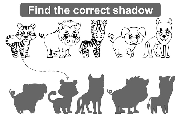 Adorable Animal Shadows: Match the Cartoon Critters | Jiffy Designs