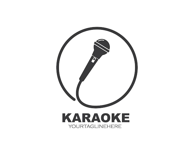 Minimalist Karaoke Microphone Logo with Circular Frame | Jiffy Designs