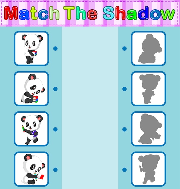 Playful Panda Match-Up: Pair the Cute Critters with Their Shadows ...