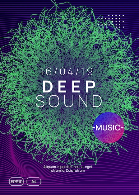 Vibrant Tangle of Lines Forming a Deep Sound Music Poster | Jiffy Designs