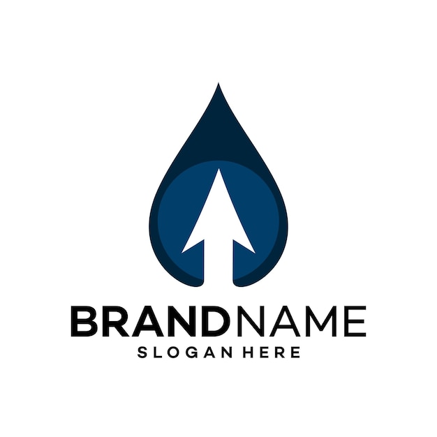 Elegant Upward Pointing Water Drop Logo Design | Jiffy Designs