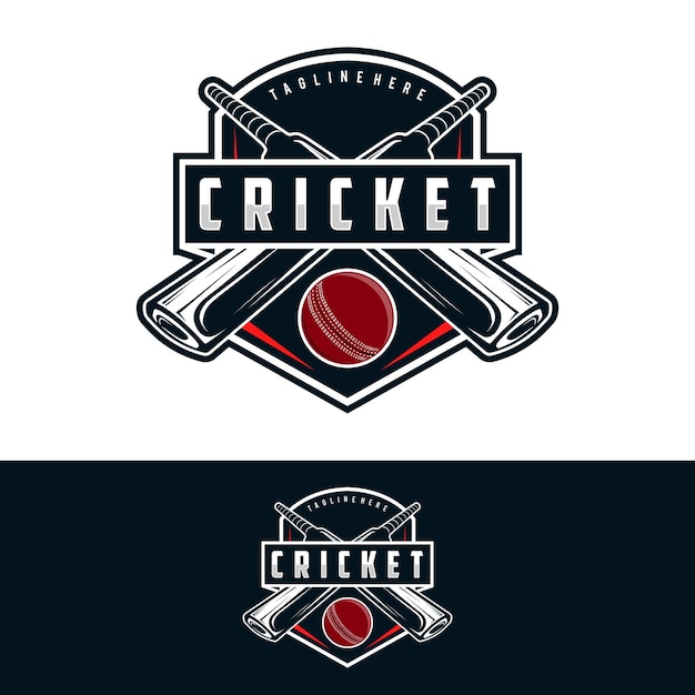 Captivating Cricket Crest with Crossed Bats and Ball | Jiffy Designs