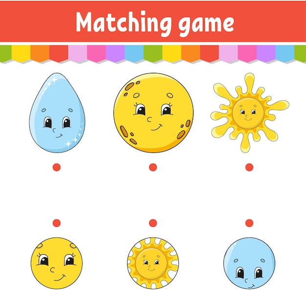 Cheerful Matching Game with Sunny Shapes and Smiling Faces | Jiffy Designs