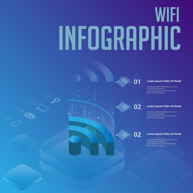 Vibrant Wi-Fi Infographic Design with Illustrated Network Symbols ...