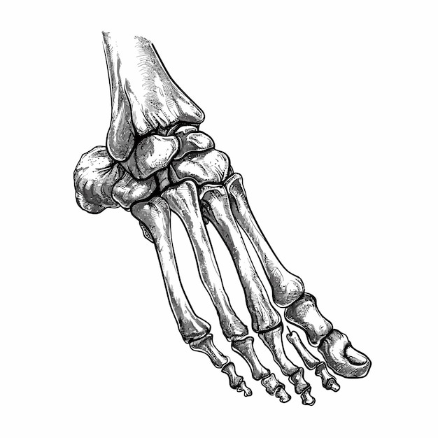 Detailed Anatomical Illustration of the Foot Skeleton | Jiffy Designs