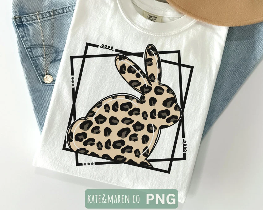 leopard bunny png, leopard easter png, easter sublimation | Jiffy Designs