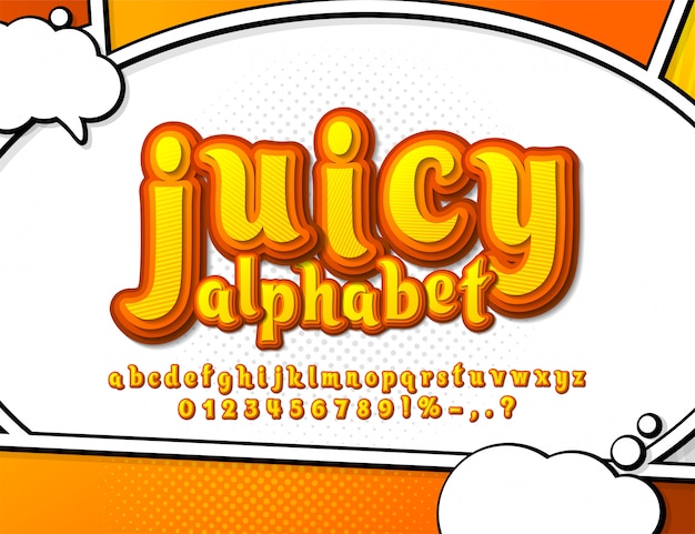 Vibrant Juicy Alphabet with Playful Bubble Accents | Jiffy Designs