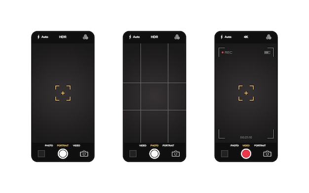 Minimalist Smartphone Camera Interface with Geometric Overlays | Jiffy ...
