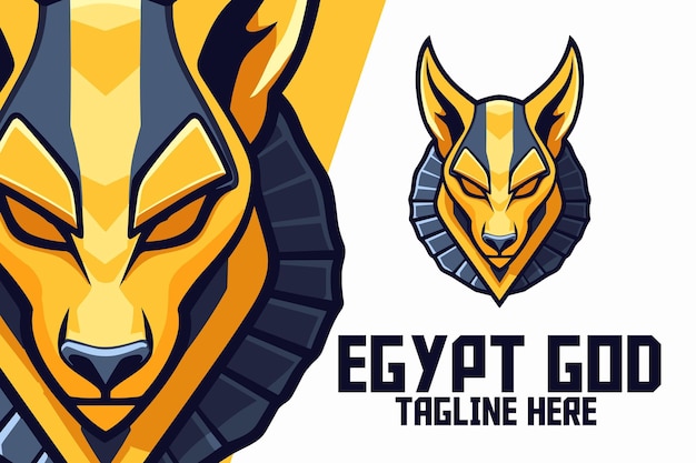 Majestic Egyptian God: Powerful Feline Emblem | Jiffy Designs