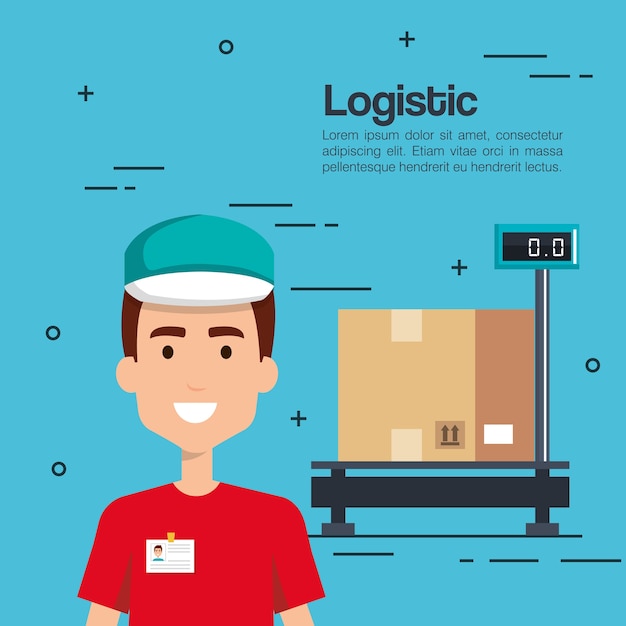 Logistics Worker with Packages on Cart Illustration | Jiffy Designs