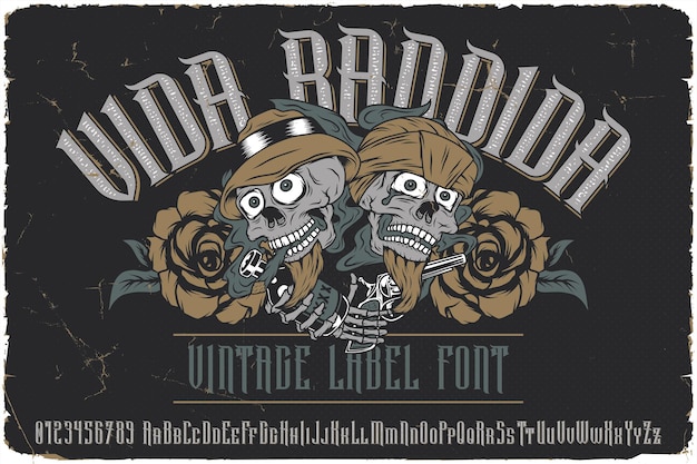 Spooky Skull Duo with Vintage Roses and Text | Jiffy Designs
