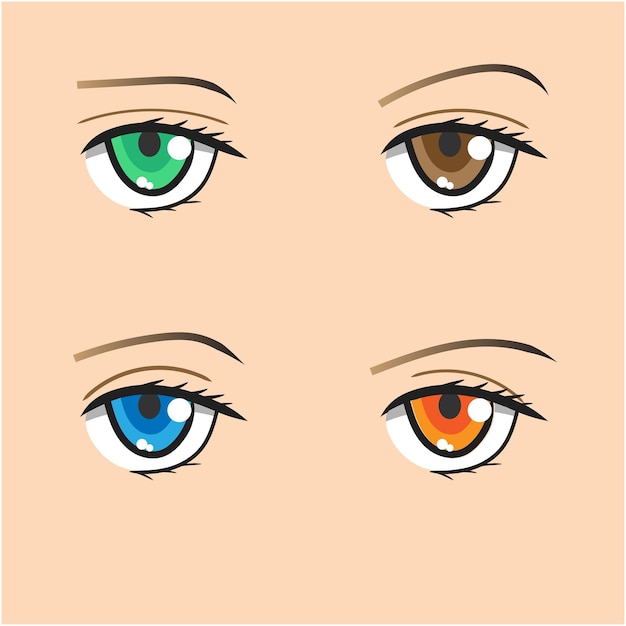 Vibrant Anime-Inspired Eyes in Captivating Colors | Jiffy Designs