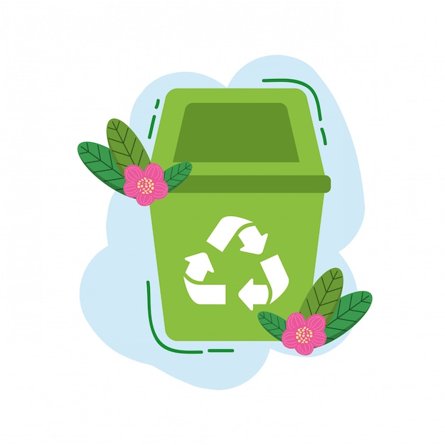 Vibrant Recycling Bin with Lush Foliage | Jiffy Designs