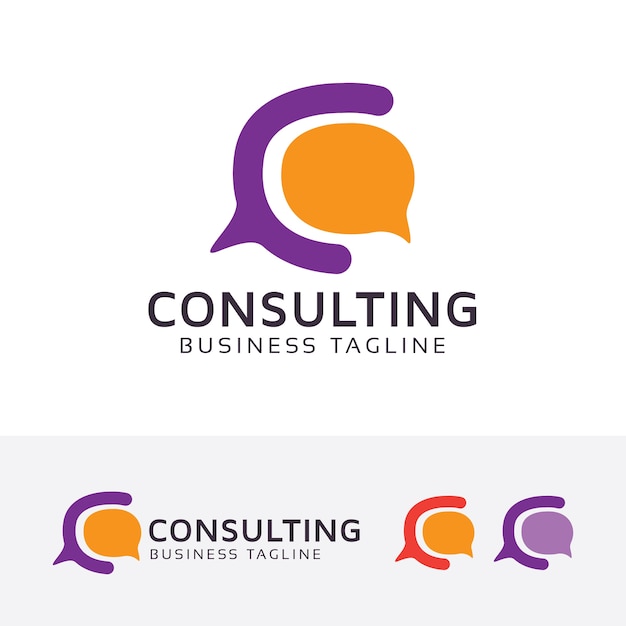 Stylized Speech Bubbles Logo with Consulting Business Tagline | Jiffy ...