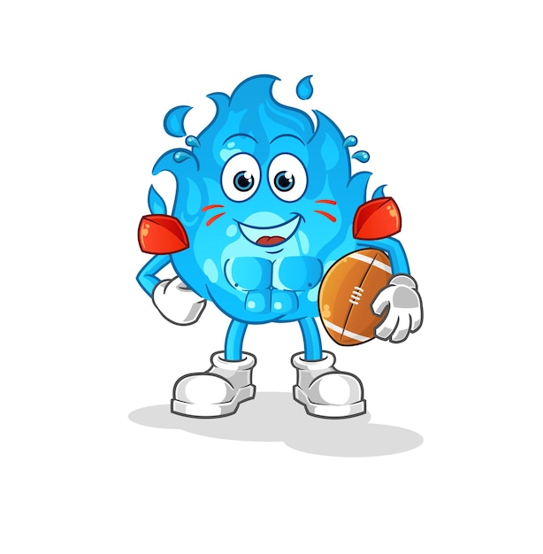 Playful Water Droplet Mascot with Football | Jiffy Designs