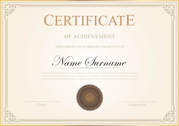 Elegant Certificate of Achievement with Ornate Design | Jiffy Designs
