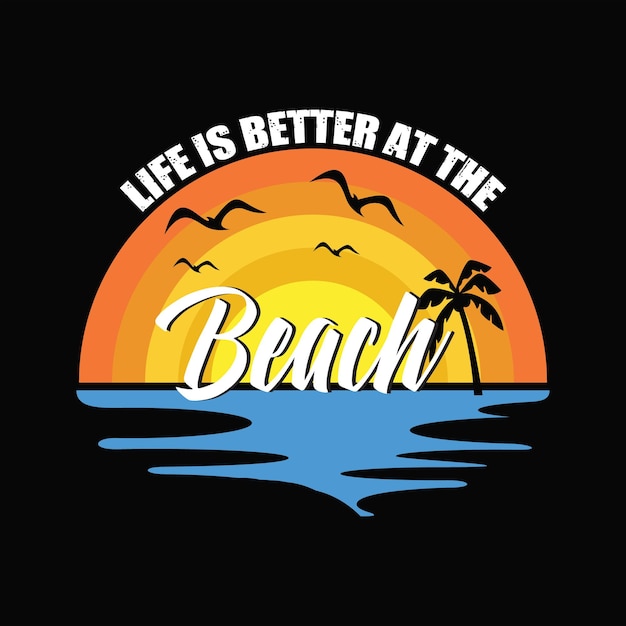 Vibrant Beach Sunset Silhouette with Uplifting Slogan | Jiffy Designs