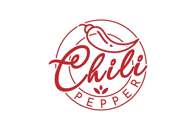 Vibrant Chili Pepper Emblem with Leaf Accents and Cursive Text | Jiffy ...