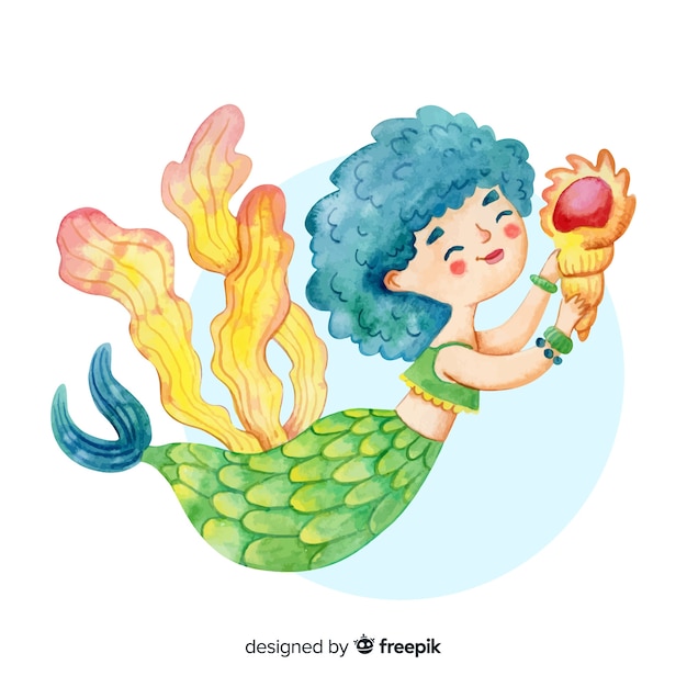 Cheerful Aquatic Creature Holding an Ice Cream Cone | Jiffy Designs
