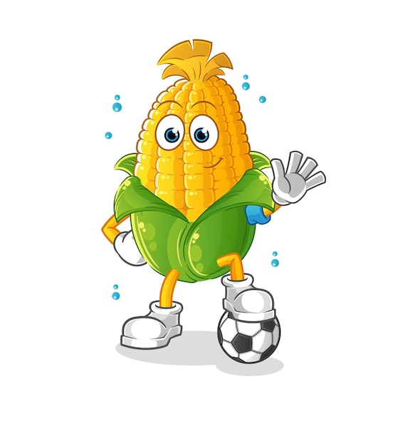 Friendly Corn Character Kicking Soccer Ball | Jiffy Designs