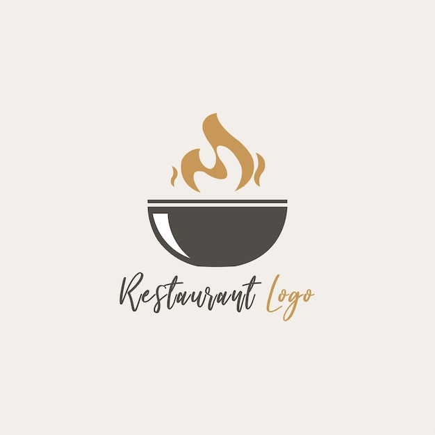 Elegant Restaurant Logo with Stylized Flame Icon | Jiffy Designs